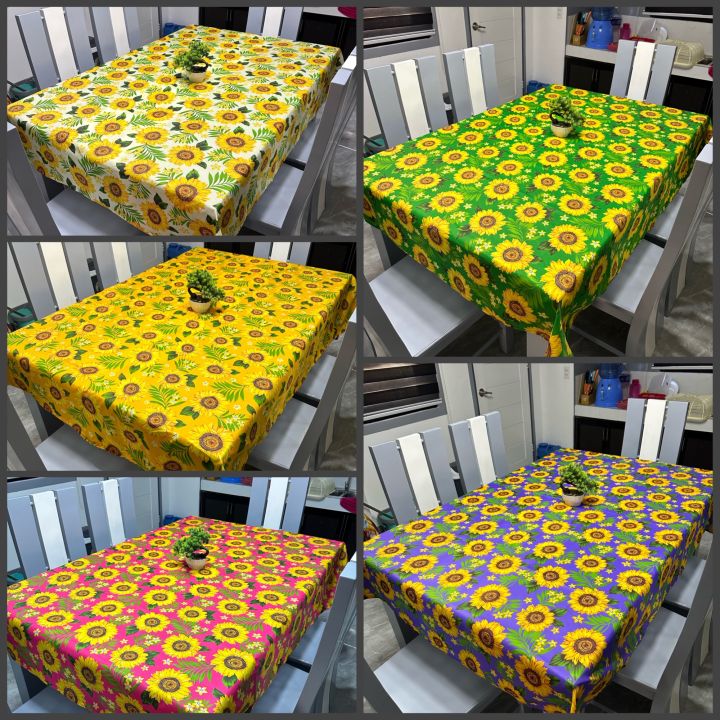 Sunflower Table Cloth Geena Fabric 4 Seater 6 Seater 8 Seater | Lazada PH