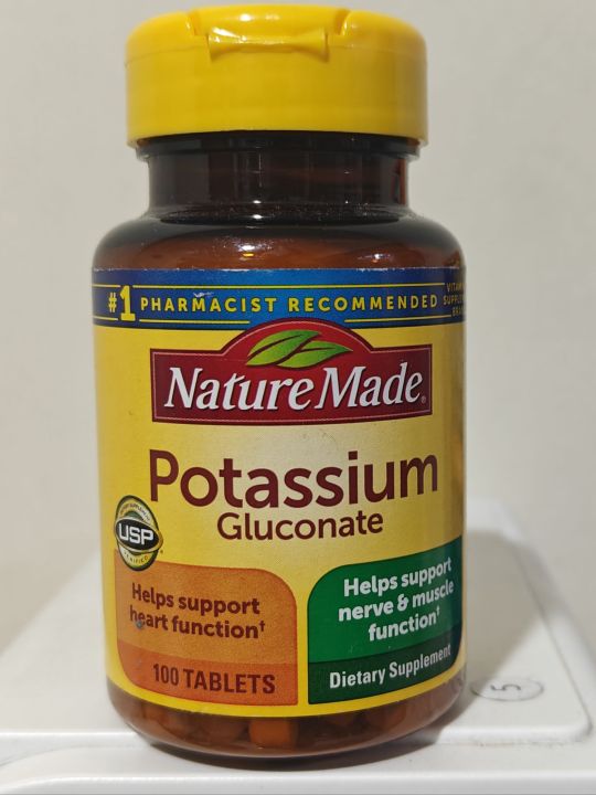 Nature Made Potassium Gluconate 100 tablet heart nerve muscle kidney ...