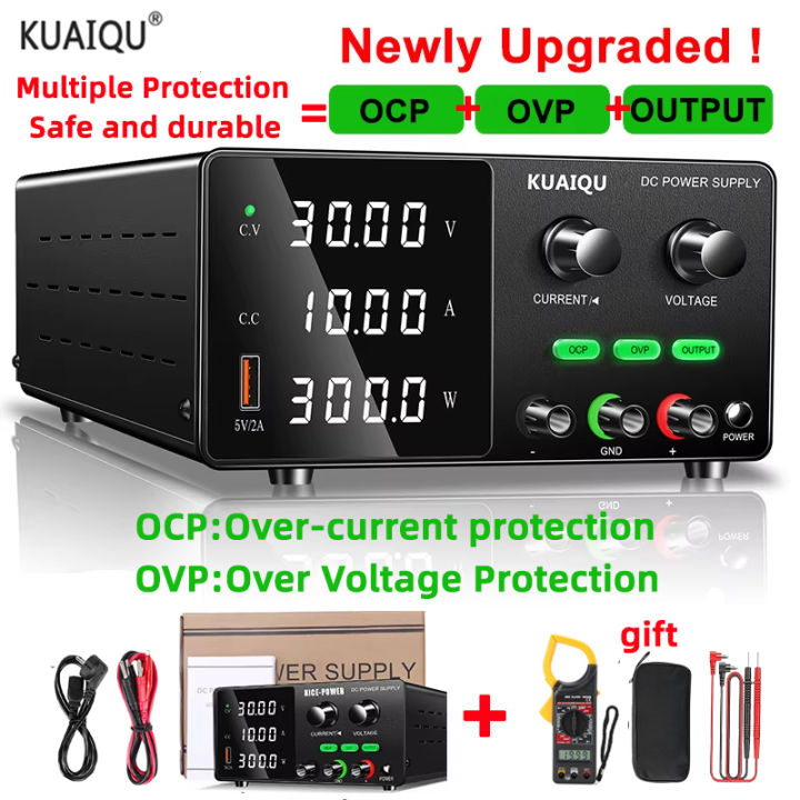 【One Year Warranty】KUAIQU OCP OVP DC Laboratory Bench Power Supply Adjustable 30V 10A Unit 300W ...