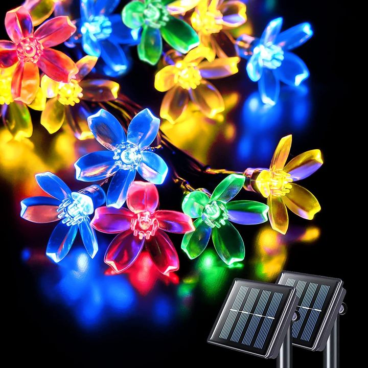 Solar Flower Strings Lights, Solar Fairy Lights Total 16 Feet 20 Led / 21 Feet 30 Led / 23 Feet ...