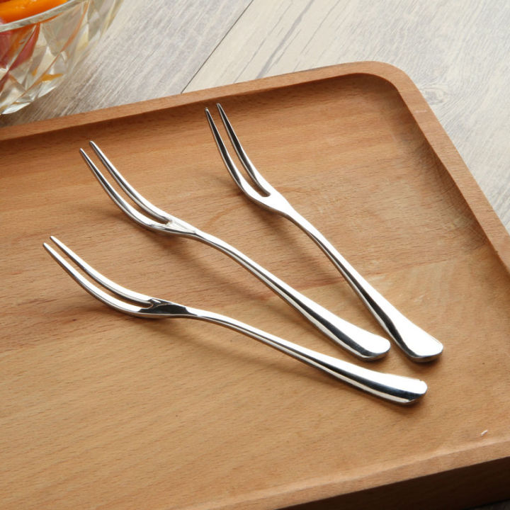 European Style Stainless Steel Thickened Fruit Fork Set Home Use Cake ...
