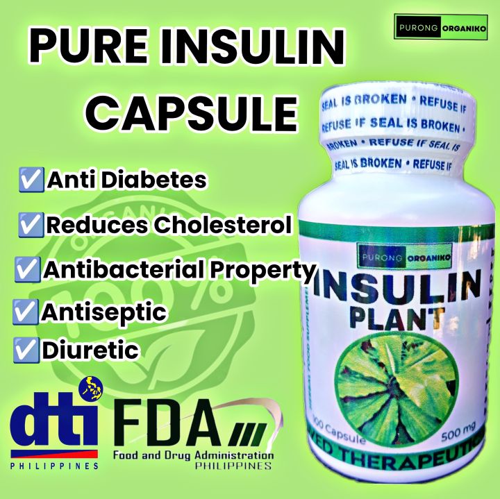 PURE INSULIN HERBAL 100 CAPSULES 500mg good for diabetes | Lazada PH
