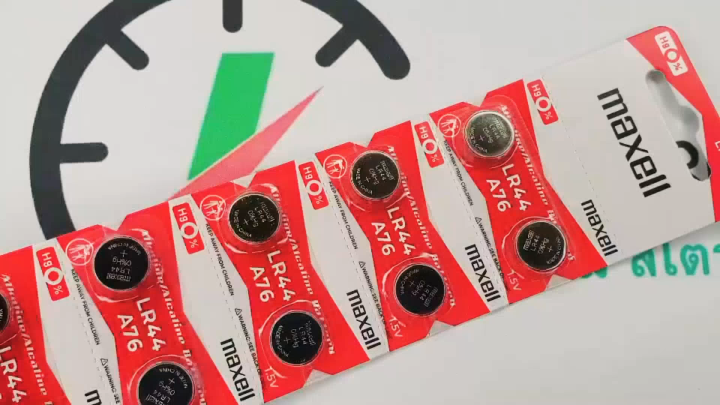 ถ่านกระดุม Maxell (มาเซล) LR44 / A76 Alkaline 1.5V ของแท้ แบ่งขาย 1ก้อน ...