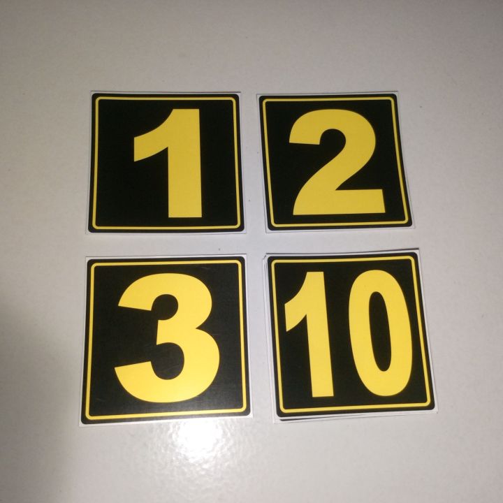 Stiker Nomor 01 sampai 10 Ukuran 5x5cm Bahan Vinyl Glossy Waterproof ...