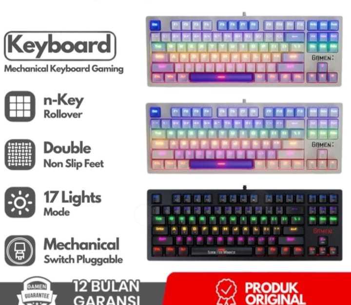 Gamen Titan II Mechanical Pluggable Switch Blue Gaming Keyboard Wired ...