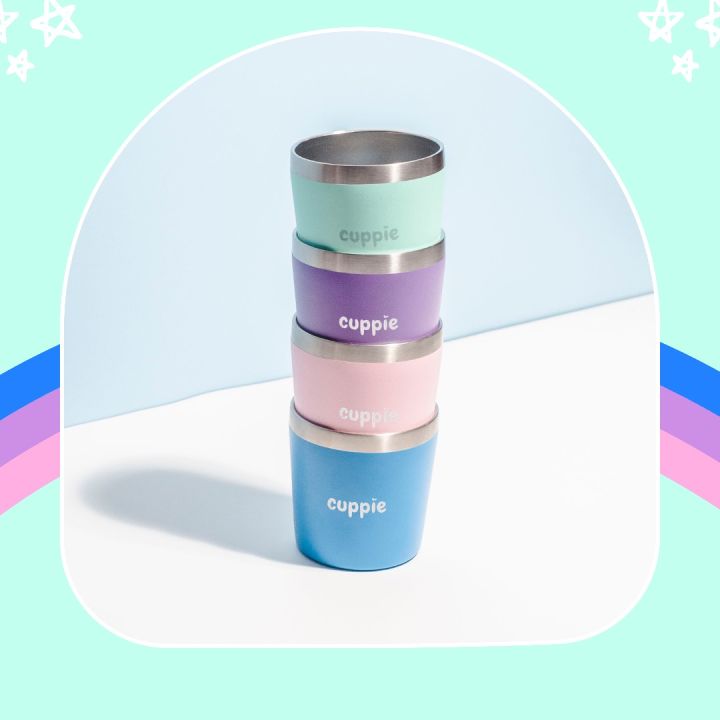Cuppie Stackable Double Wall Stainless cups for Toddlers and Kids (8oz ... Cuppie Stackable Double Wall Stainless cups for Toddlers and Kids (8oz ...