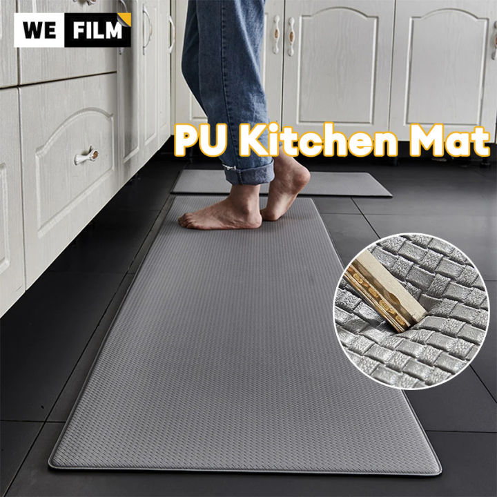 Kitchen Mat PU Leather Floor Mats Waterproof Oil Proof Non-slip PVC ...