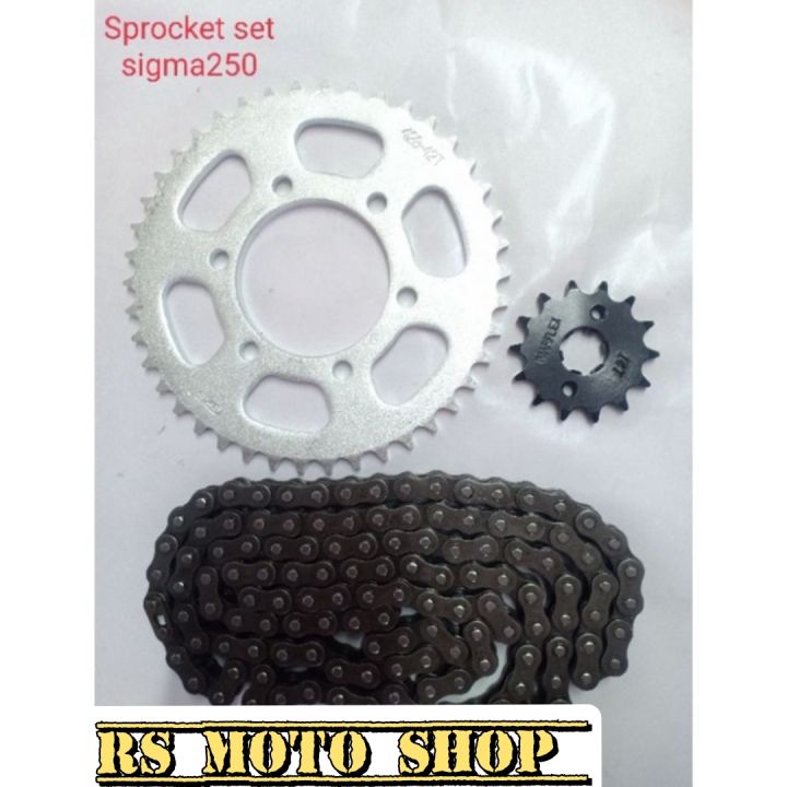 Sprocket chain set For rusi sigma 250 428h pitch | Lazada PH