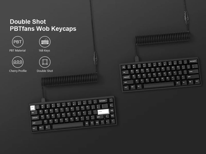 WOMIER 168 Keys Double Shot PBT Keycap Custom WOB Keycap Cherry Profile ...