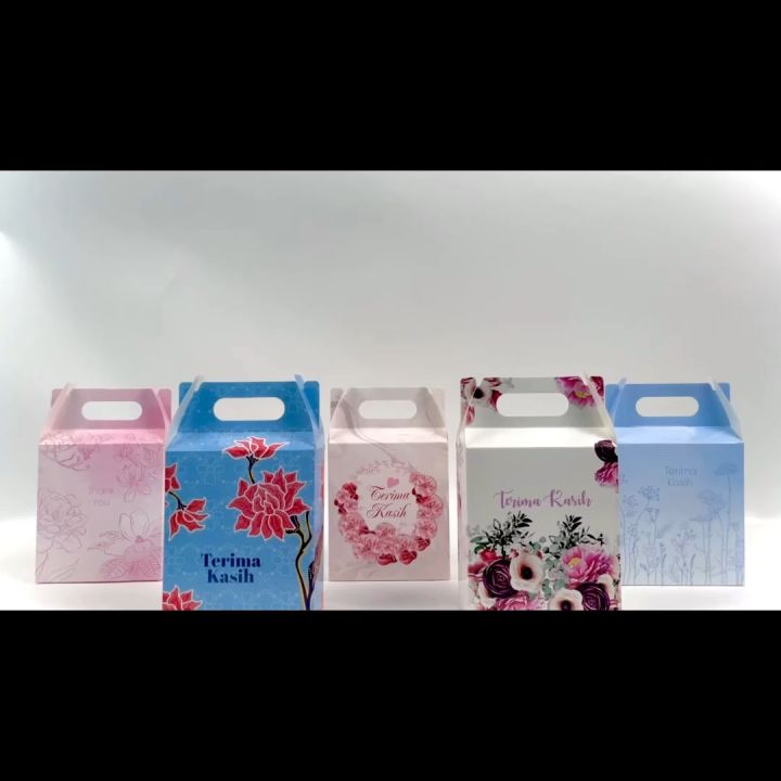 Store Age [100pcs] Floral Flower Printed Thank You Wedding Gift Box ...