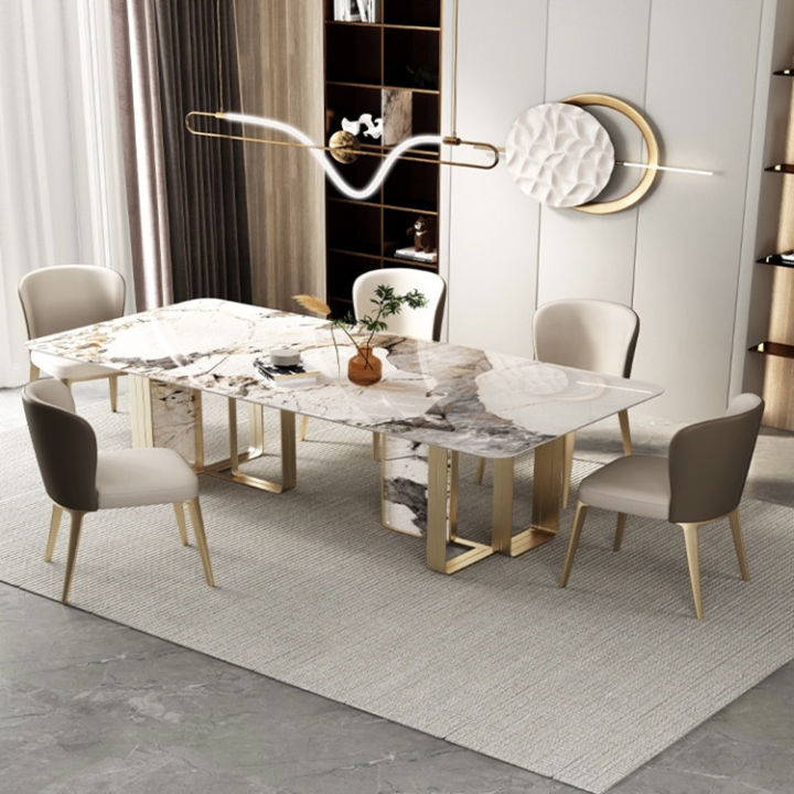 Italian Accessible Luxury Stone Plate Dining Table Post-Modern ...