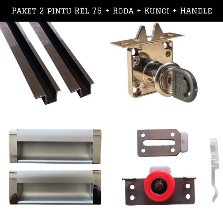 Set Rel Lemari sliding Model Tanam 75 2 Pintu,Rel Lemari Geser Lengkap ...