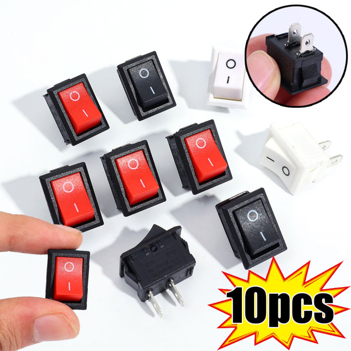 10pcs Push Button Switch 10x15mm SPST 2Pin 3A 250V KCD11 Snap-in on/Off ...