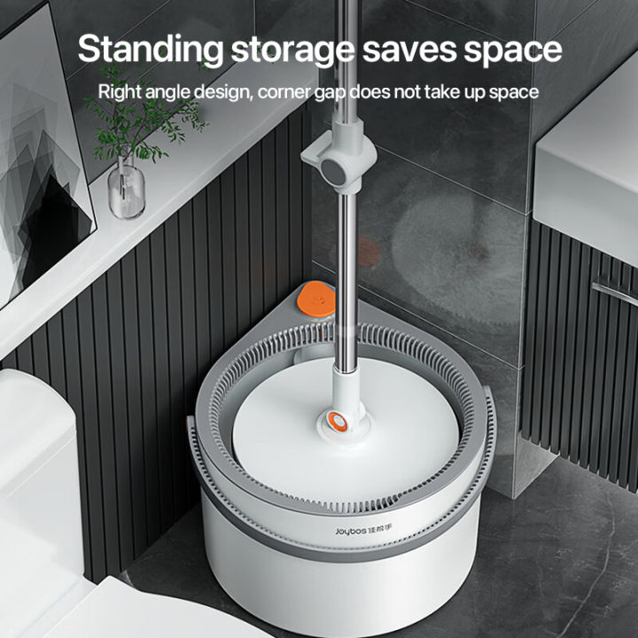 Joybos Self Wash Spin Mop M16 Plus White Spinner Flat 360 Rotating Cleaner With Turbo Flushing ...