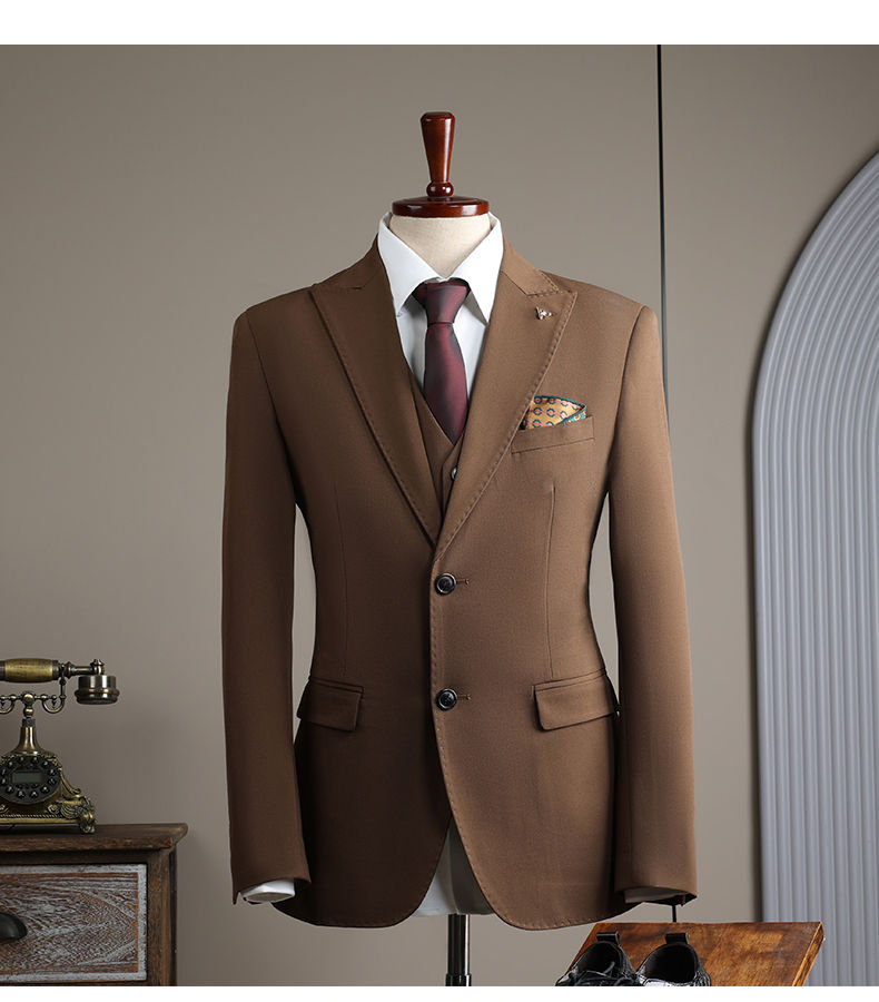Lexiao | Italian Notched Lapel Business Formal Groom Wedding Men's Suit ...