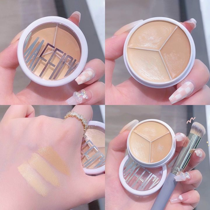 F-09พาเลตต์คอนซีลเลอร์ 3 สี Maffick คอนทัวร์ ปกปิดรูขุมขน ปกปิดรอยคล้ำ ...