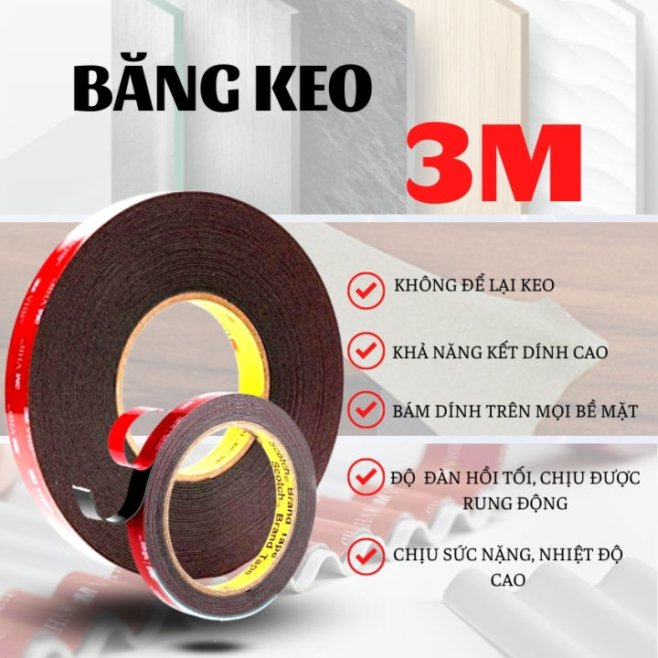 [ CUỘN 3 MÉT VÀ 30 MÉT ] Băng keo 3M 2 mặt siêu dính cường lực chịu ...