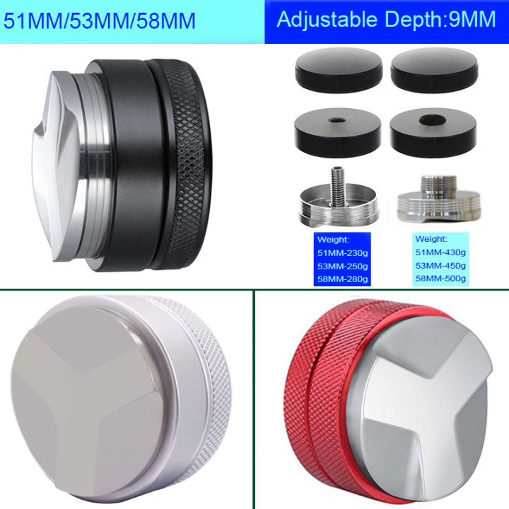 2Type 51/53/58MM 304 Stainless Steel Adjustable Depth 9MM Coffee ...
