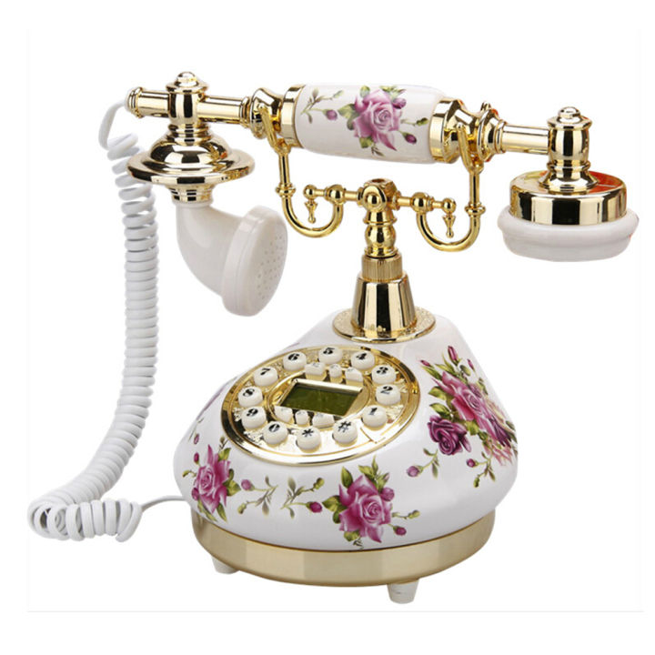 White Antique Telephone Corded Landline Home Phones Vintage Classic ...