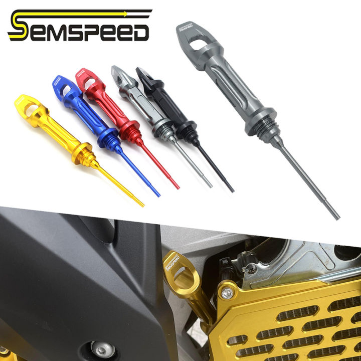 SEMSPEED Motorcycle CNC Engine Oil Level Guage Dipstick Measure For ...