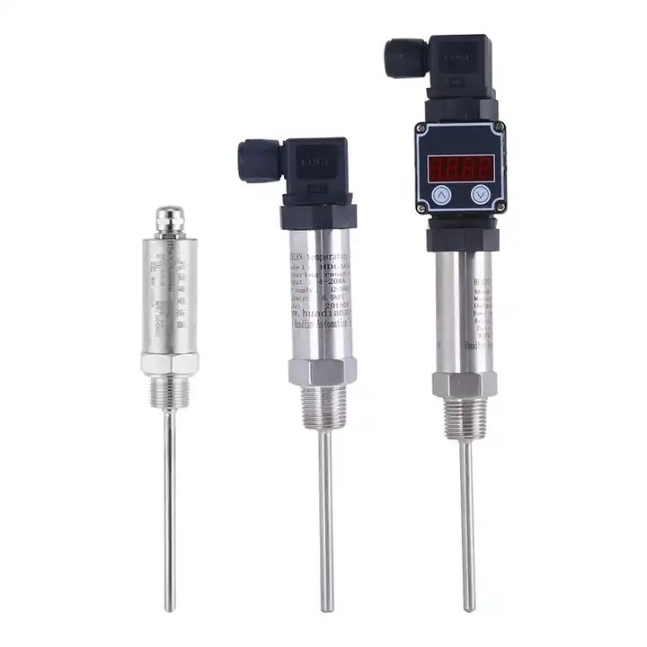 Temperature Transmitter Plug-in LED Display PT100 -50~500℃ 1m cable 4 ...
