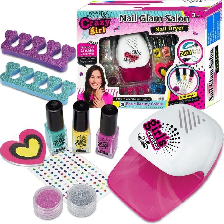 Simulated Cosmetics Nail Polish Set Tool Kids DIY Nail glam salon Toys ...