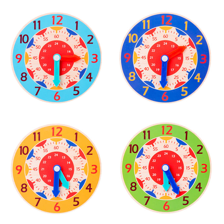 Wood mini Clock Puzzle Toys For Kids Minute Second Cognition Clocks Toy ...