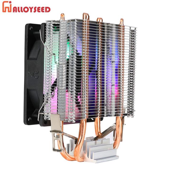 CPU Cooler with 2 Heat Pipes Quiet Rainbow RGB Cooling Fan 3PIN CPU ...