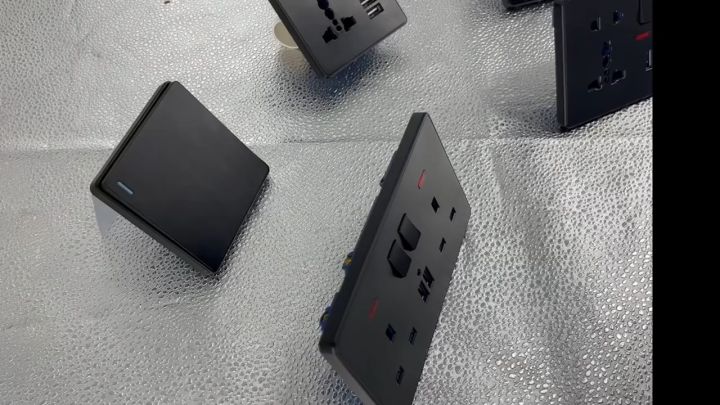 [Fast delivery]Black 5 Pin Universal Socket Power Wall Socket UK ...