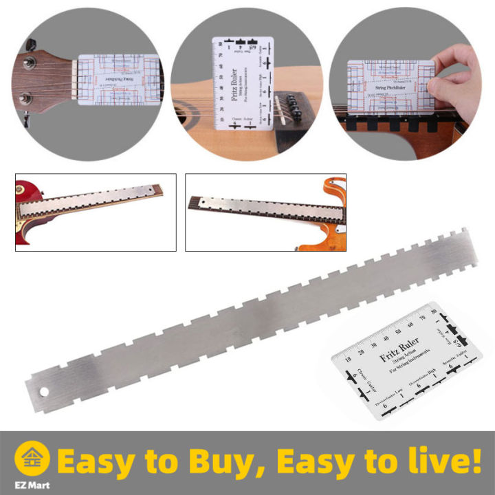 【Fast Shipping】 Guitar Neck Notched Straight Edge Ruler Stainless Steel ...