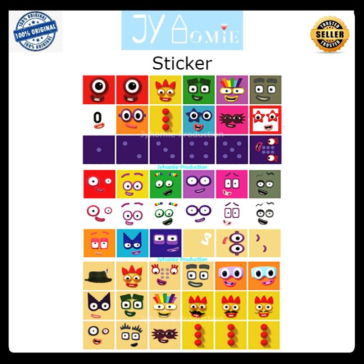 Sticker for Kids Number Blocks Sticker Alphabet Number Stickers ...