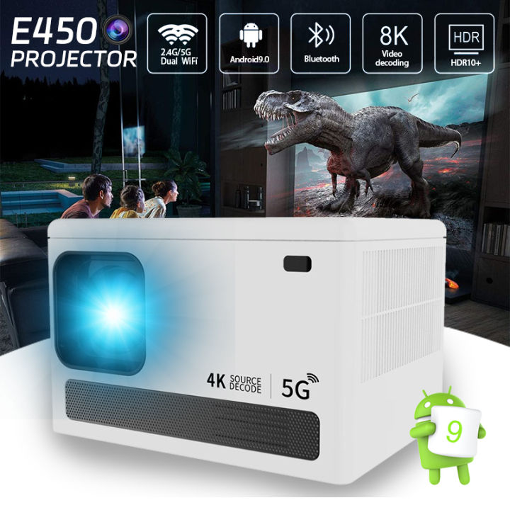 E450 8K HD projector 5G dual WiFi BT5.0 Android 1280p 500 lumens home ...