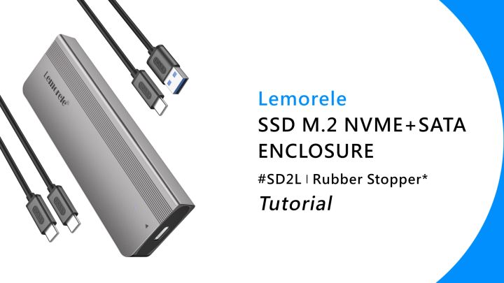Lemorele SD2L M.2 NVMe SSD chassis toolless USB C 3.1 Gen 2 10Gbps NVMe ...