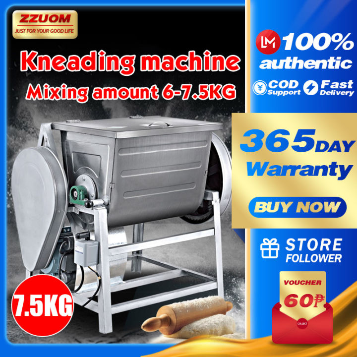 ZZUOM Stainless steel horizontal kneading machine commercial 7.5/15 kg ...