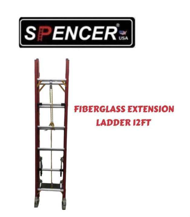 SPENCER USA FIBERGLASS EXTENSION LADDER WITH DOUBLE LOCK 12FT | Lazada PH
