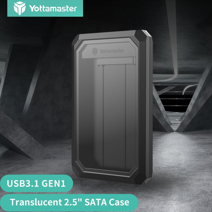 Yottamaster 10Gbps translucent SSD Enclosure USB 3.1 GEN1 SATA 3.0 transparent HDD case for 2.5 ...