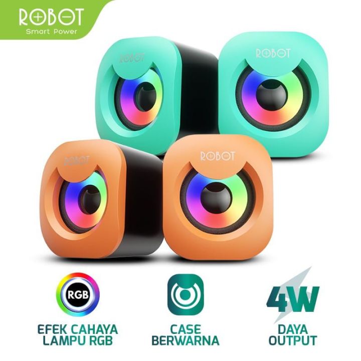 ROBOT RS180 SPEAKER COMPUTER / SPEAKER LAPTOP RGB LIGHT GARANSI 1 TAHUN ...