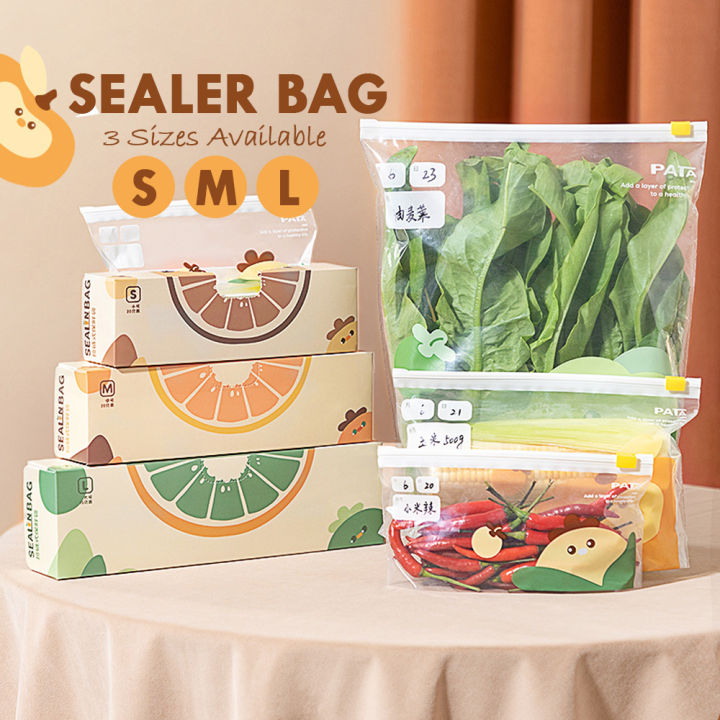 S/M/L Reusable Fresh Bag Fresh Zipper Bag Food Storage Seal Bag Freezer ...