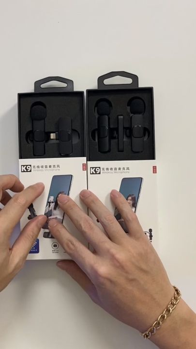 ไมโครโฟนไร้สาย 2in1 Wireless Microphone ไมค์ไร้สาย K9 USB-C / Lighting ...