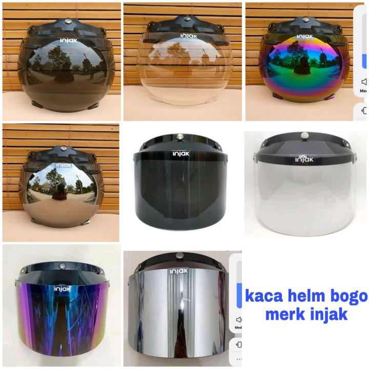 kaca helm bogo retro kaca datar/cembung | Lazada Indonesia