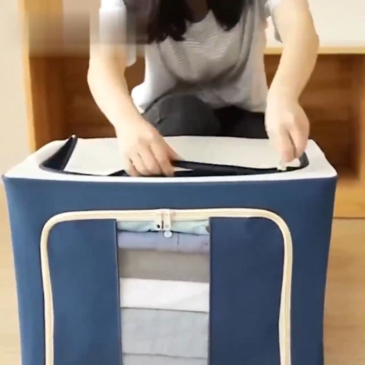 ☀️Life Core☀️ 72L/100L Large Storage Box Foldable Oxford Box Steel ...