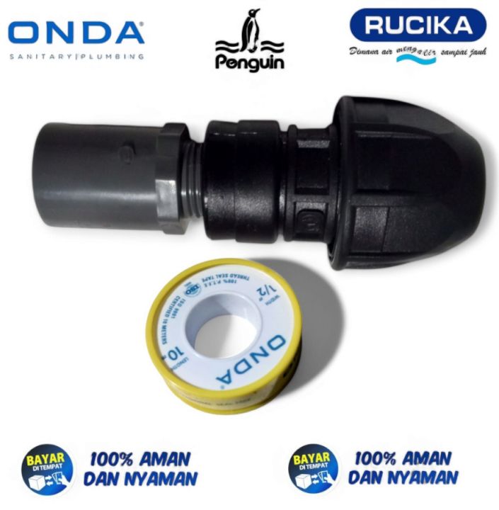 sambungan pipa HDPE ke pvc /paketan / SDL PVC 1/2” / FTA HDPE 1/2 ...