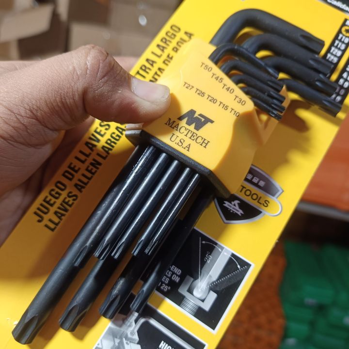 mactech 9pcs allen wrench set flower type usa made | Lazada PH