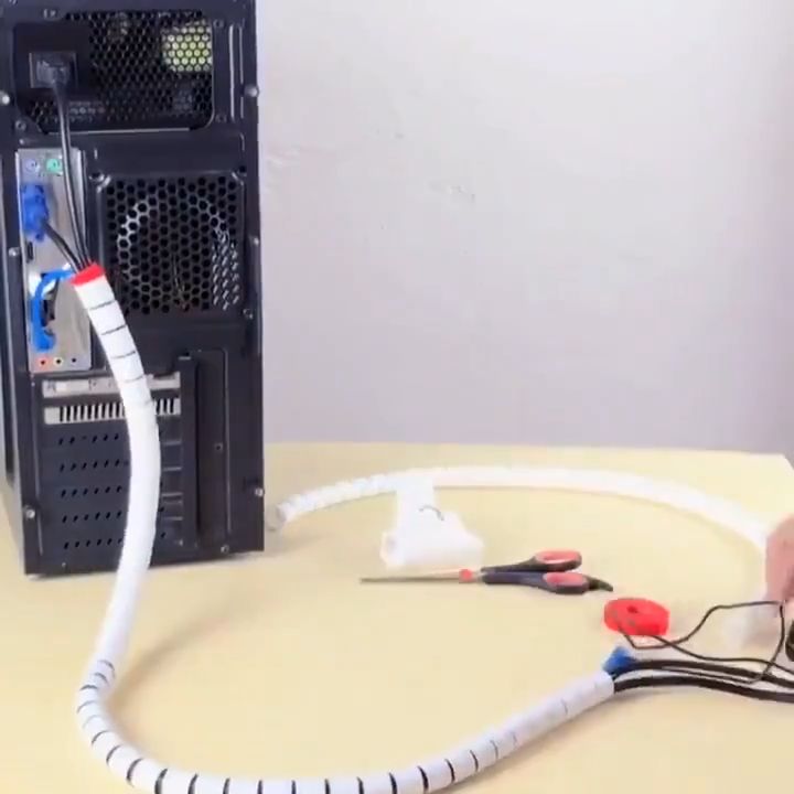 Cable Wire Organizer Cord Sleeve Management Cord Hider for Computer, TV ...