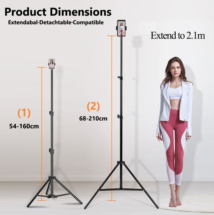 Tripod Stand Kits for Phone Camera, 210cm Flexible Three-Legged Bracket with Remote, Portable ...