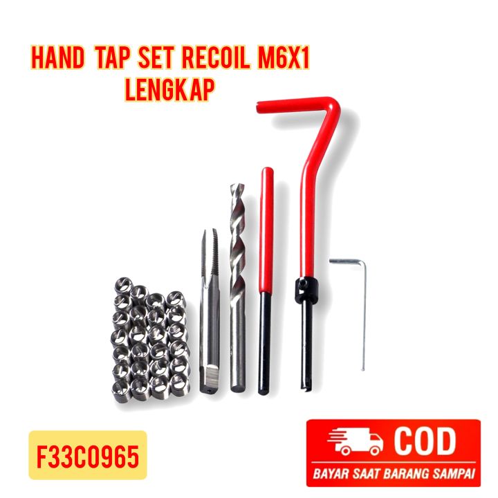 paket recoil baut kunci 10 M6x1.0 set bor tap dan kelengkapannya ...