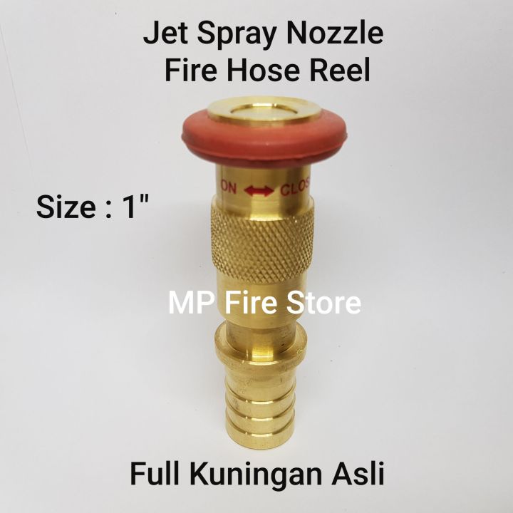 FIRE JET SPRAY NOZZLE 1 in HOSE REEL VARIABLE PEMADAM KUNINGAN HYDRANT ...