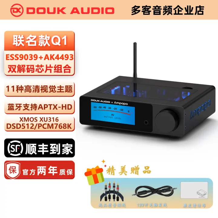 Douk Audio Q1 Audio Decoder Headphone Amplifier ESS9039 AK4493 Digital ...