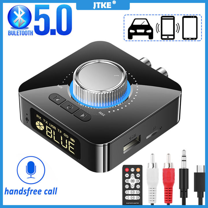 M5 Bluetooth 5.0 LED Display Audio Transmitter Receiver 3.5mm AUX R/L ...