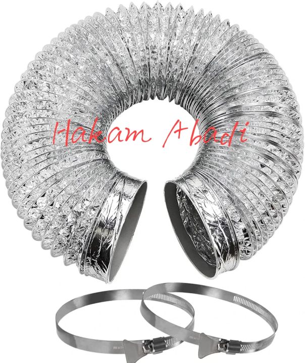 Flexible Ducting 4 in (2 meter free klem 2 pc) pipa Exhaust , AC ...